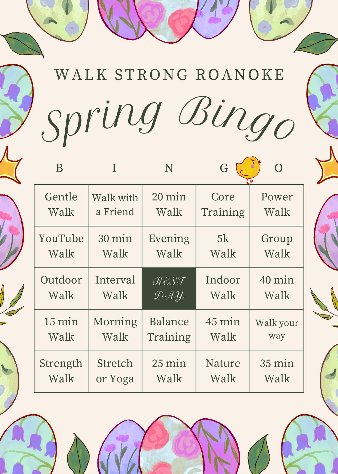 April fitness BINGO and Balance & Power Challenge 2024 week 1 | EmpowerMoms